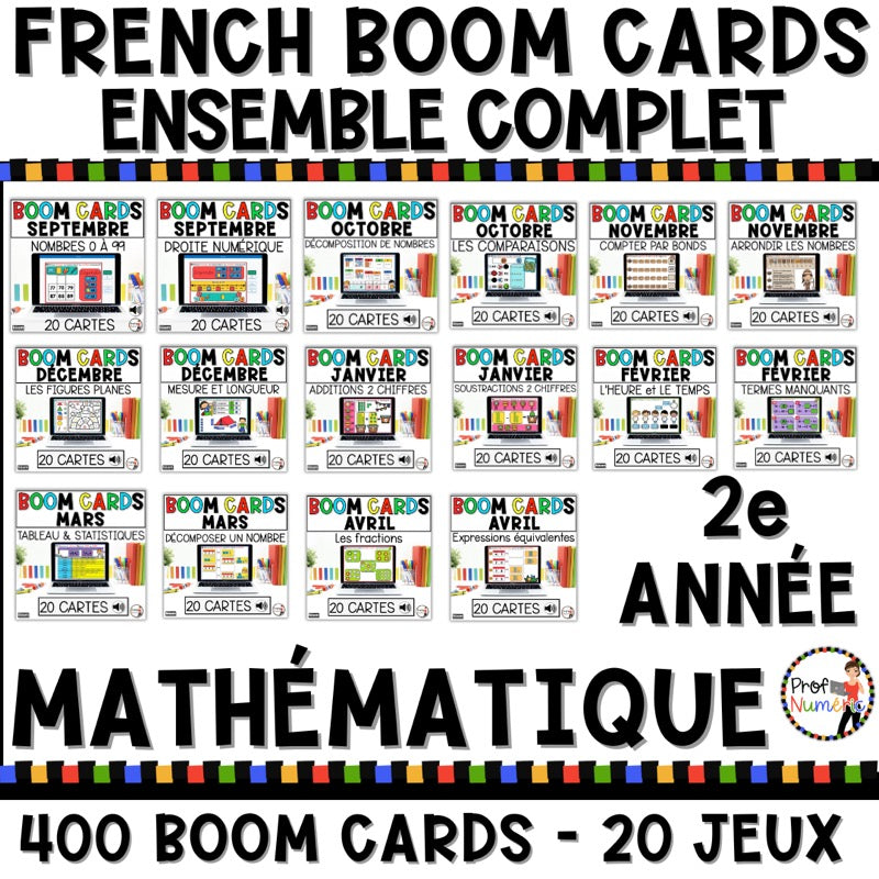 400 BOOM CARDS MATHS - 2e – Prof Numéric